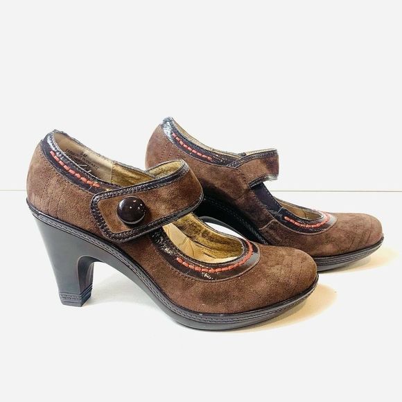 Jambu | Shoes | J4 Jambu Brown Suede Leather Mary Jane Heels Platform ...